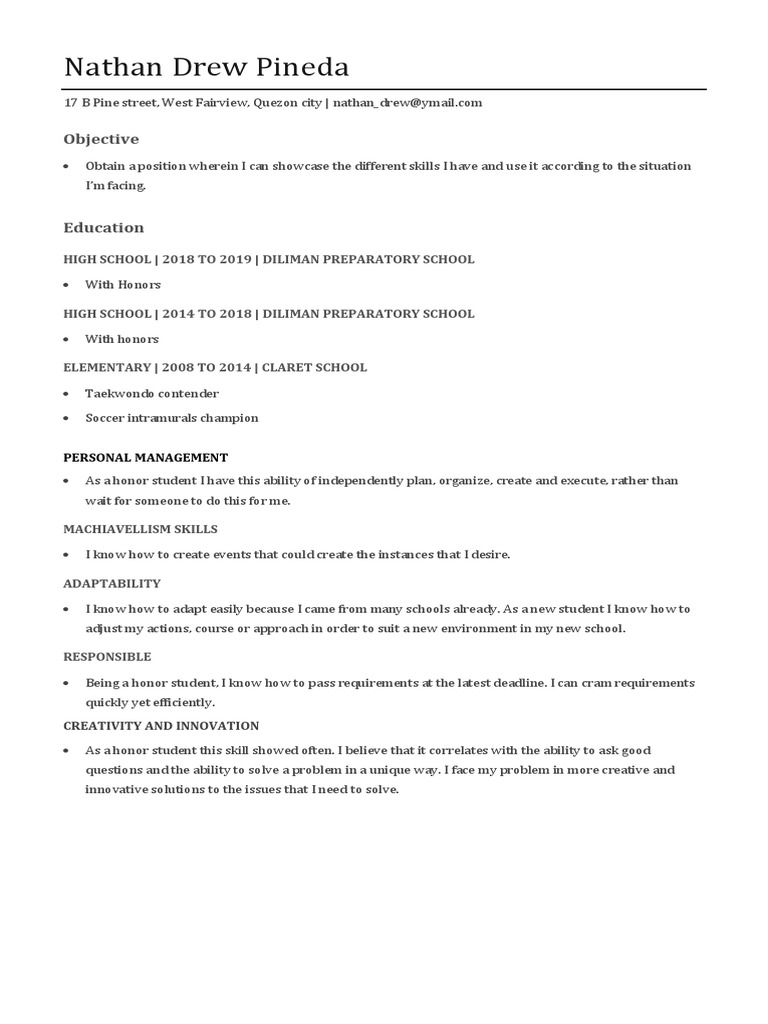 Resume Functional Nata | PDF