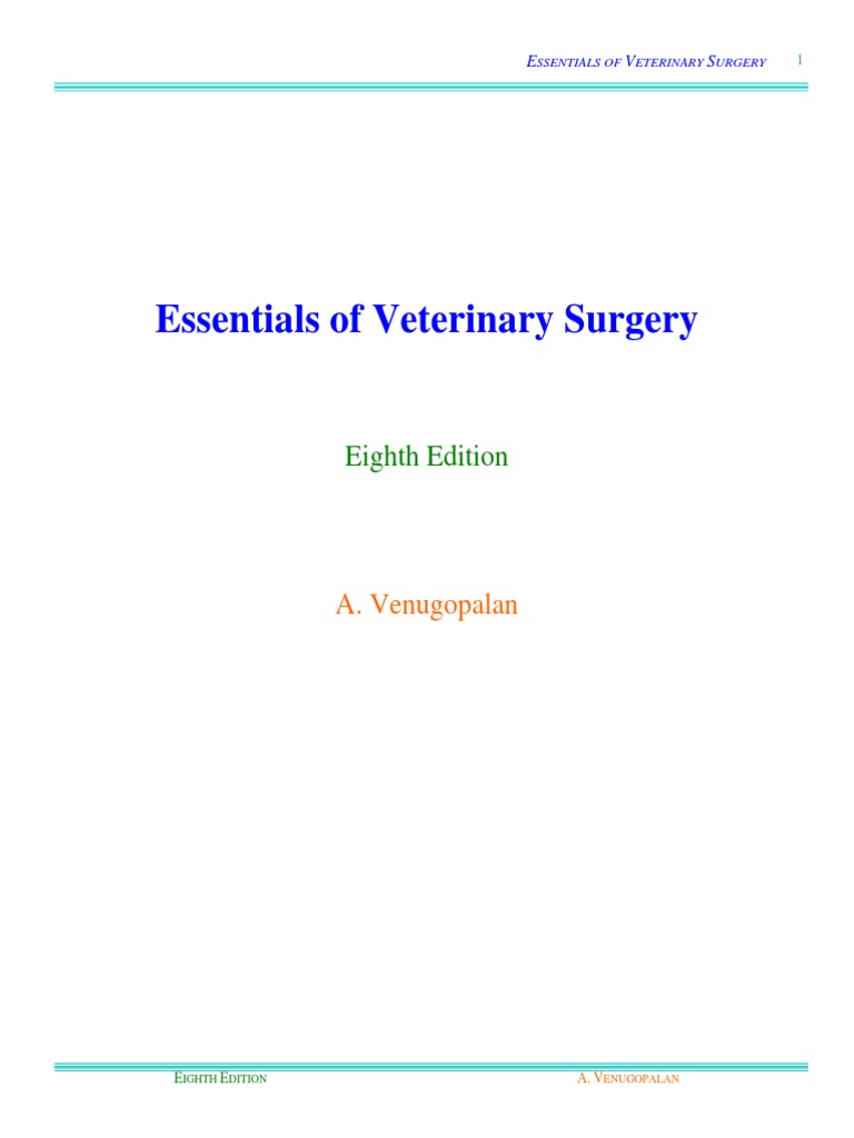 Essential of Veterinary Surgery Venugopalan PDF | PDF | Surgical Suture ...