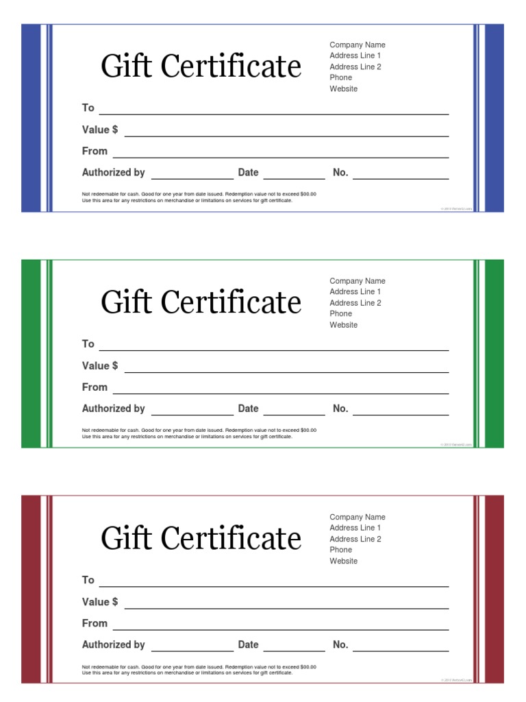 Blank Gift Certificate | PDF | Gift Card | Financial Services