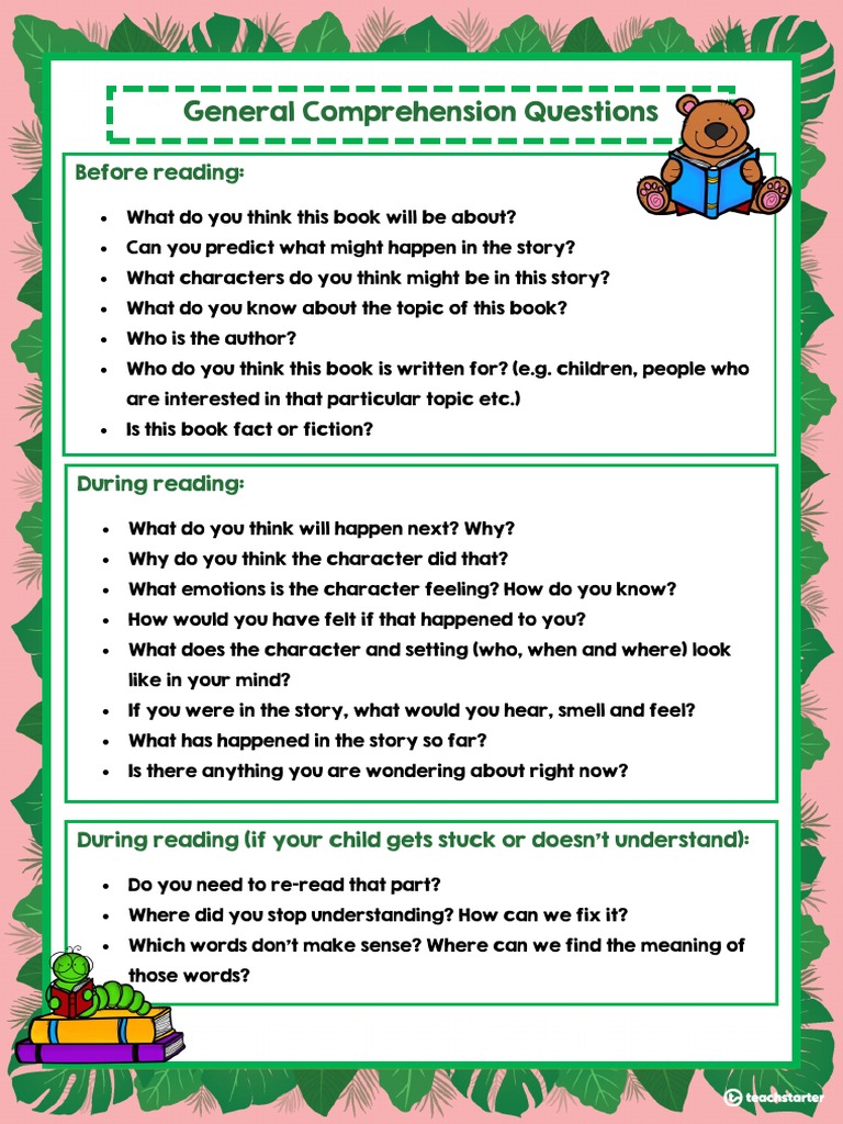 Comprehension Questions For Parents | PDF | Self-Improvement