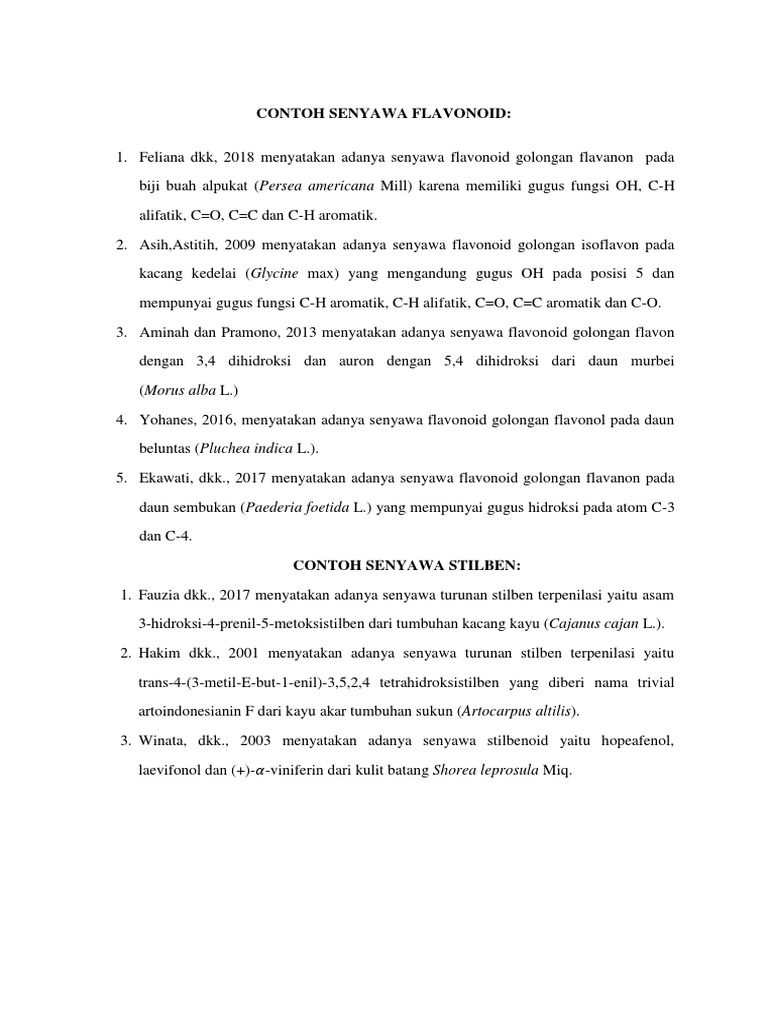 Contoh Senyawa Flavonoid Dan Stilben | PDF