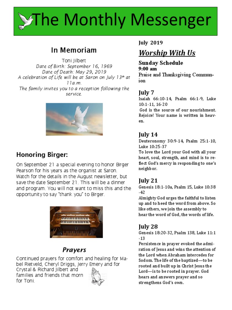 July Messenger | PDF | Prayer