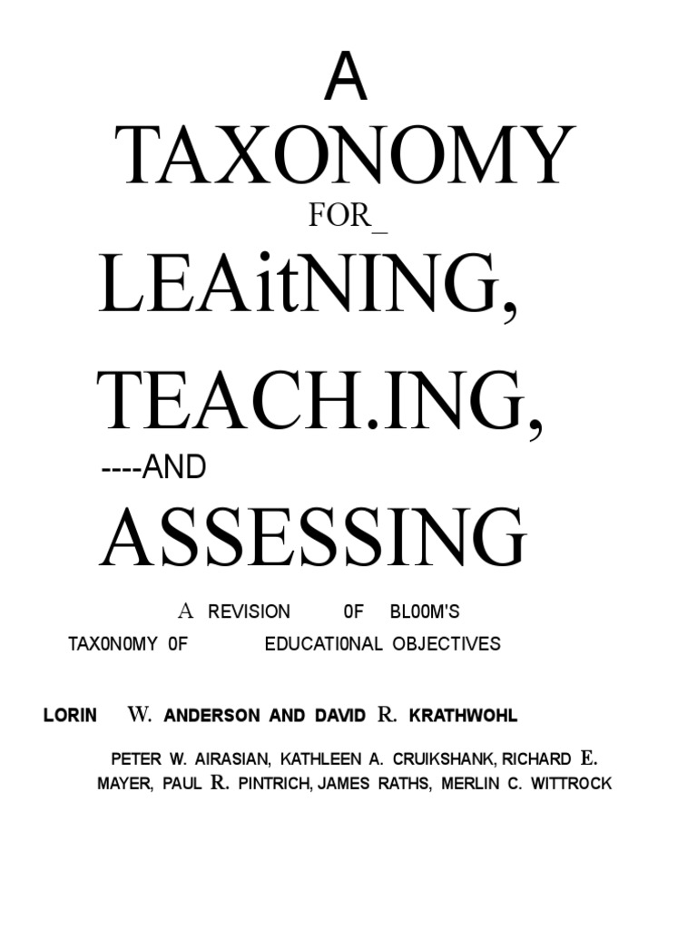Anderson-Krathwohl - A Taxonomy For Learning Teaching and Assessing ...