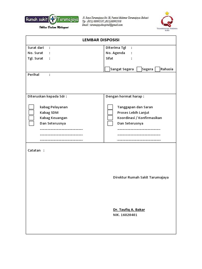 Lembar Disposisi | PDF