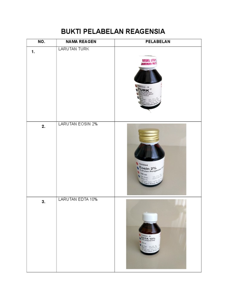 Pelabelan Reagen Laboratorium | PDF