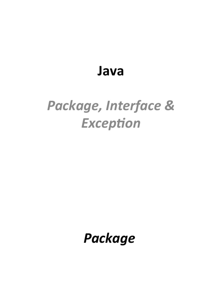 Java Package Interface Exception Pdf Class Computer Programming Method Computer