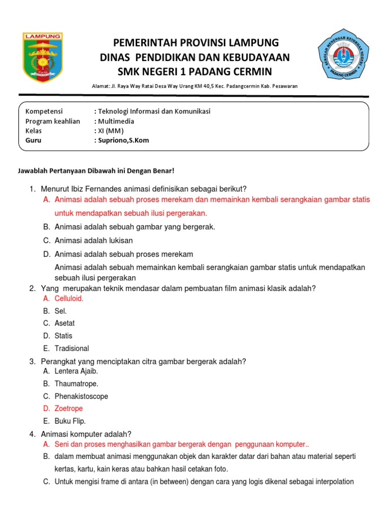 Definisi dan Teknik Animasi Multimedia | PDF