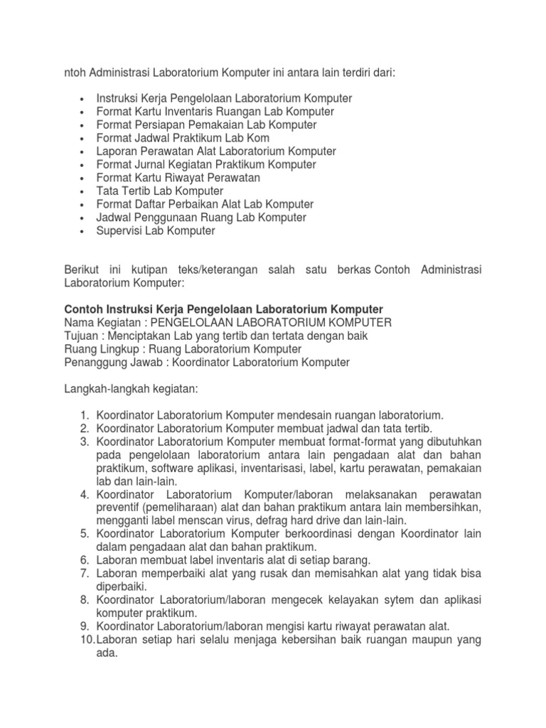 Administrasi Lab Komputer | PDF