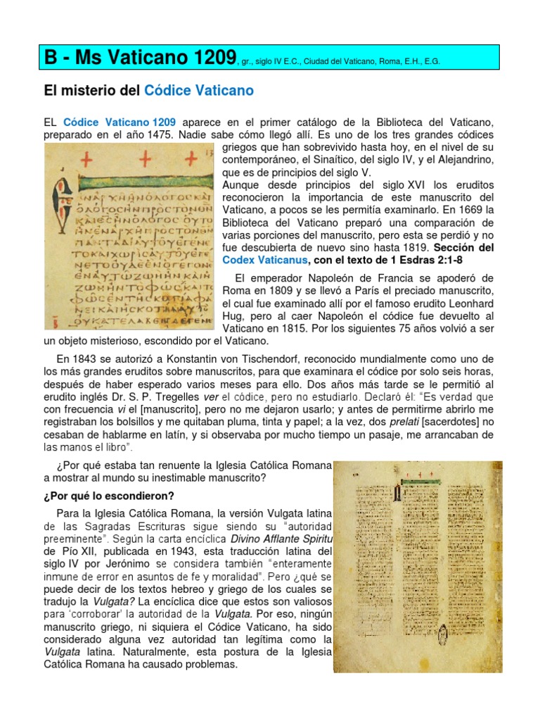 Códice Vaticano 1209 | PDF | Textos Religiosos | Documento