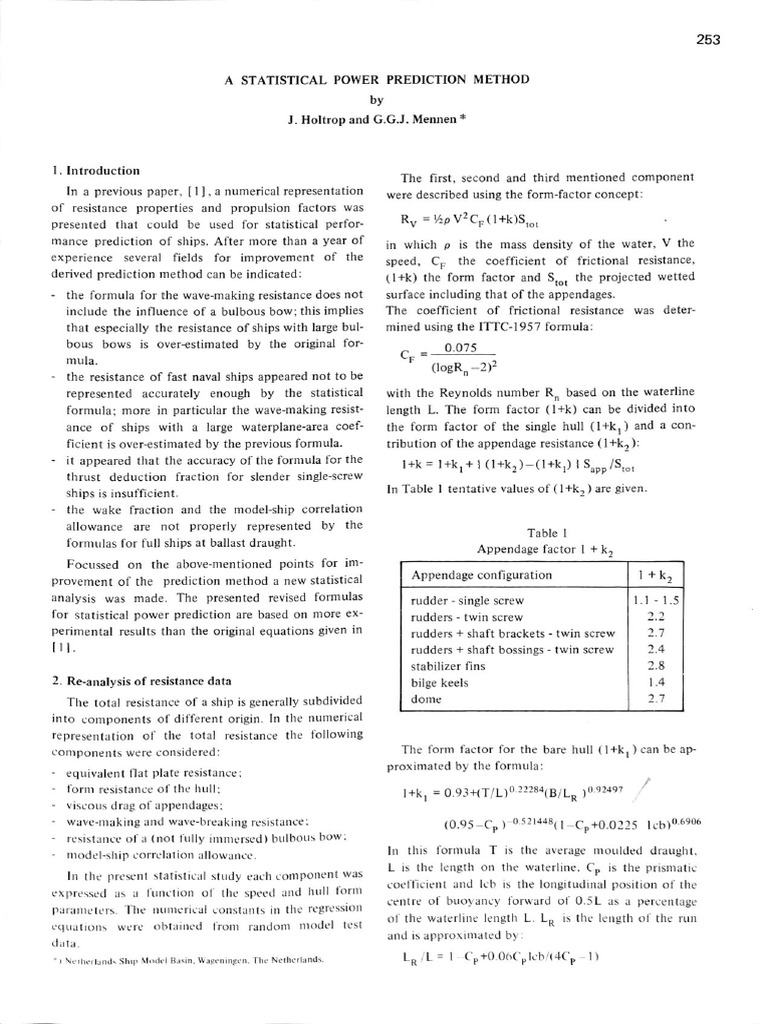 Holtrop Menen Method - Calculating Ship Resistance | PDF | Propeller ...
