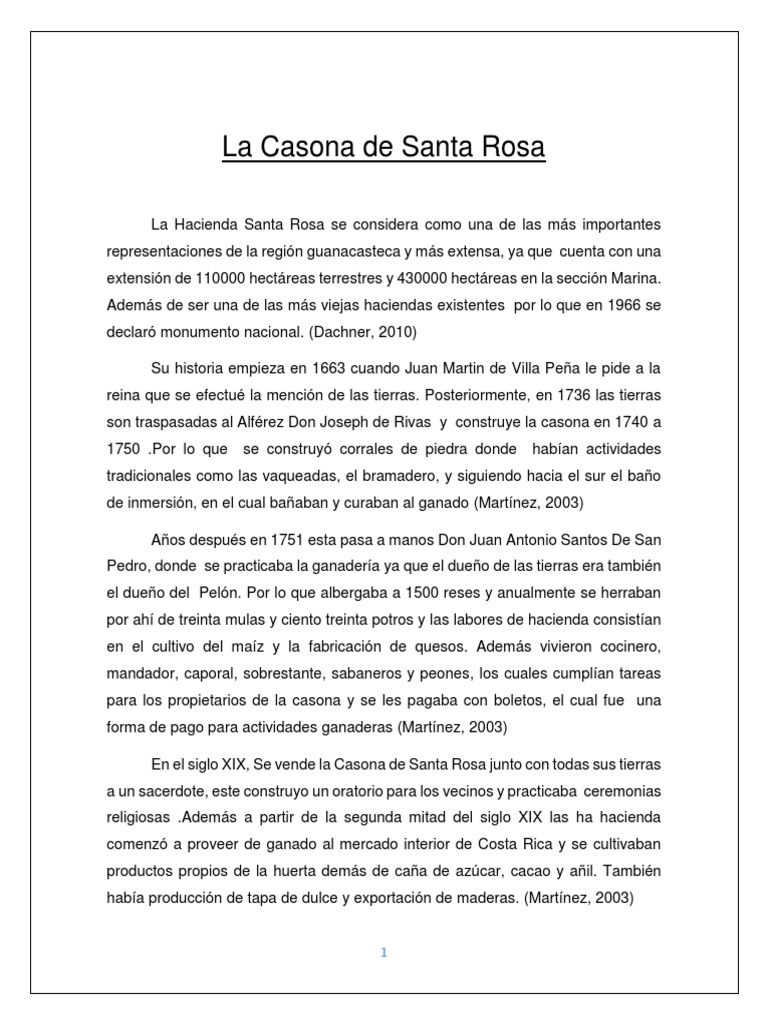 La Casona de Santa Rosa | PDF | Costa Rica