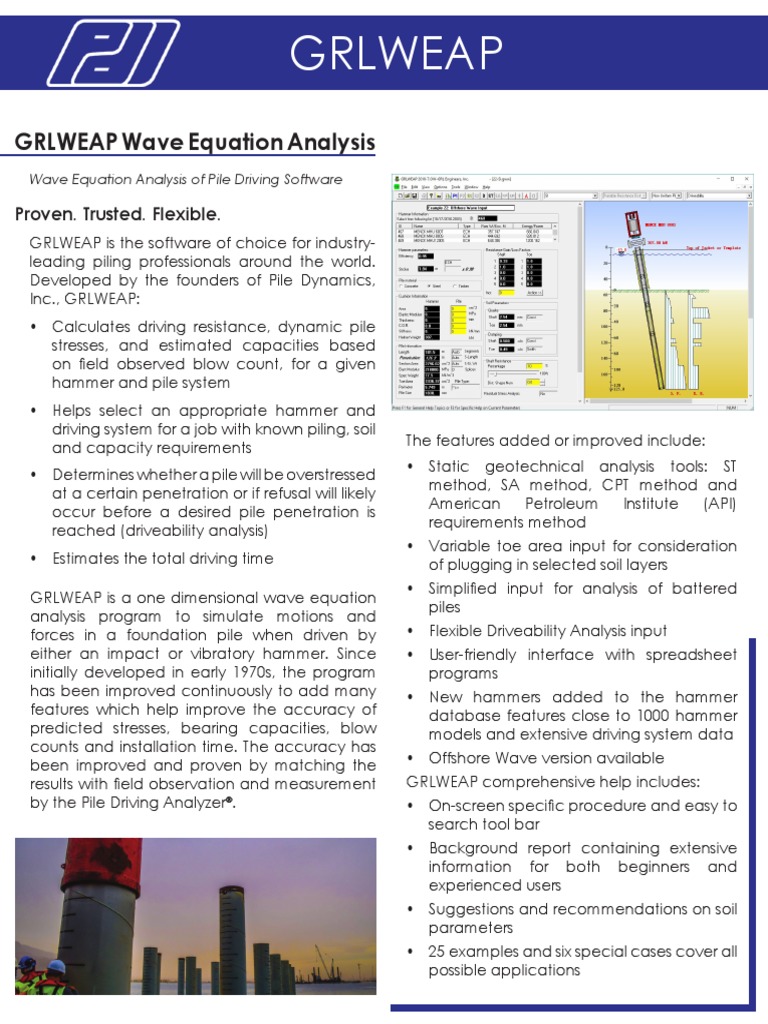 GRLWEAP Wave Equation Analysis: Proven. Trusted. Flexible | PDF | Deep ...