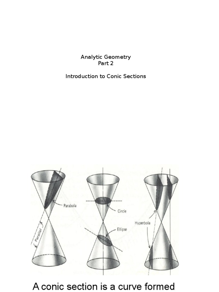 Conic Sections in Analytic Geometry | PDF | Ellipse | Circle