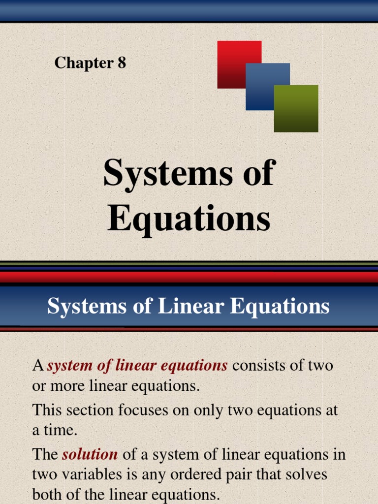 Systems - of - Equations | PDF | Equations | System Of Linear Equations