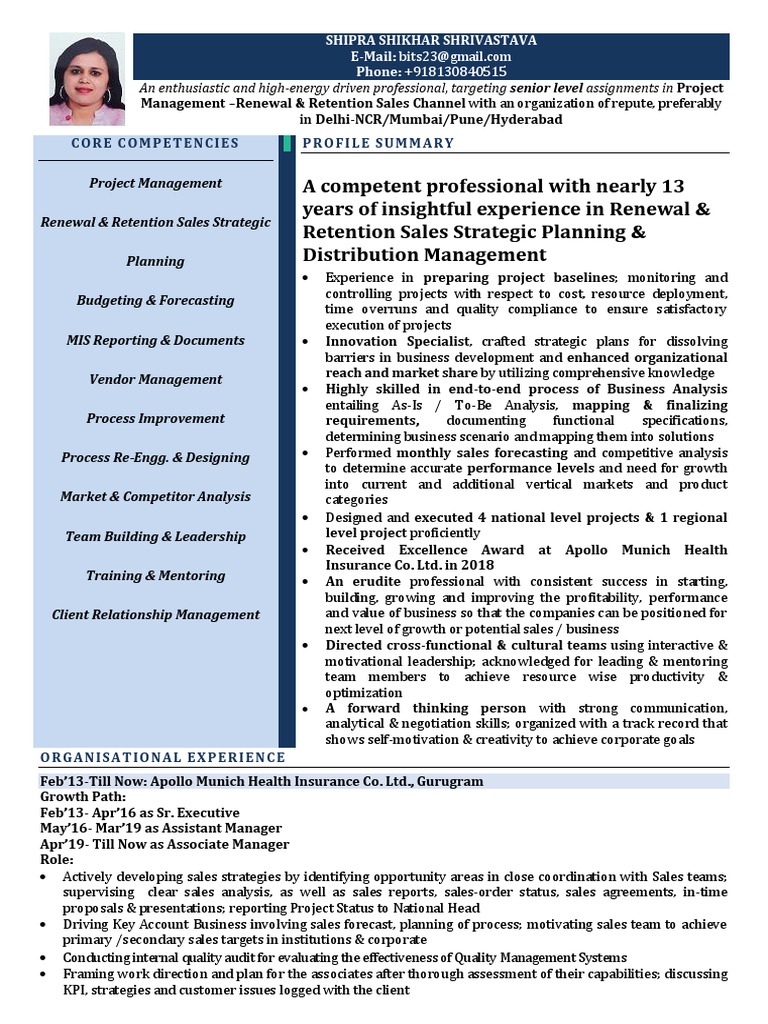 Shipra Shikhar Shrivastava Resume | PDF | Sales | Mentorship