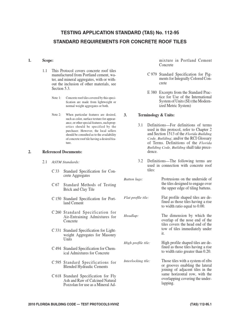 Testing Application Standard No - 112-95 | PDF | Tile | Concrete
