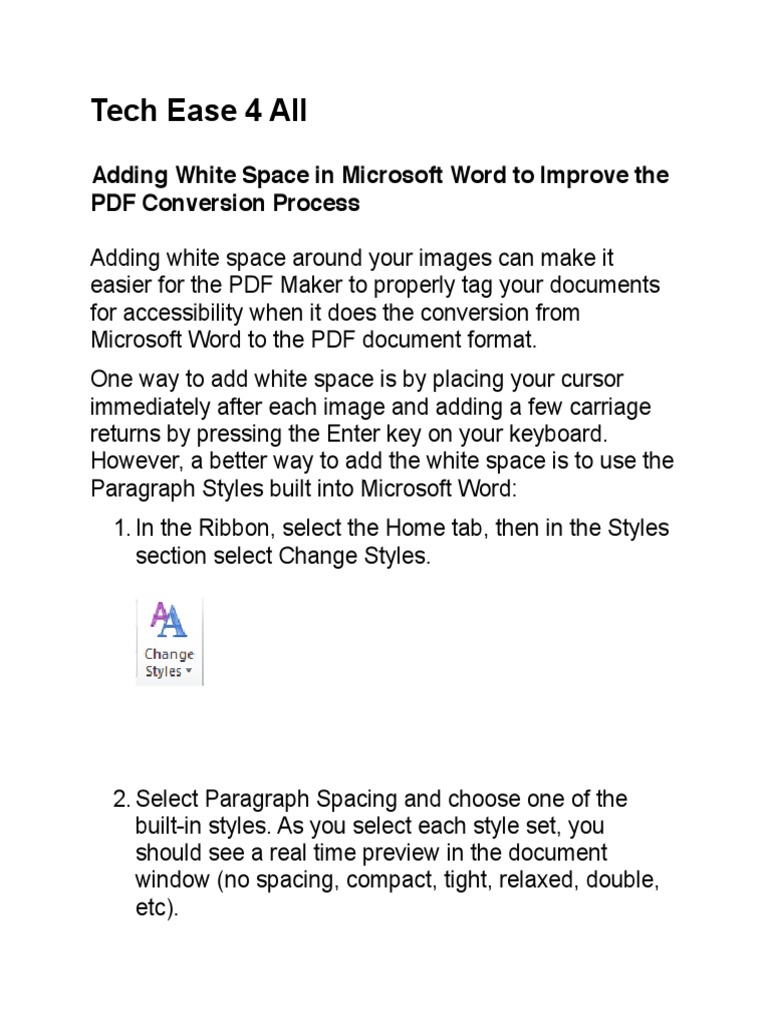 Tech Ease 4 All: Adding White Space in Microsoft Word To Improve The ...