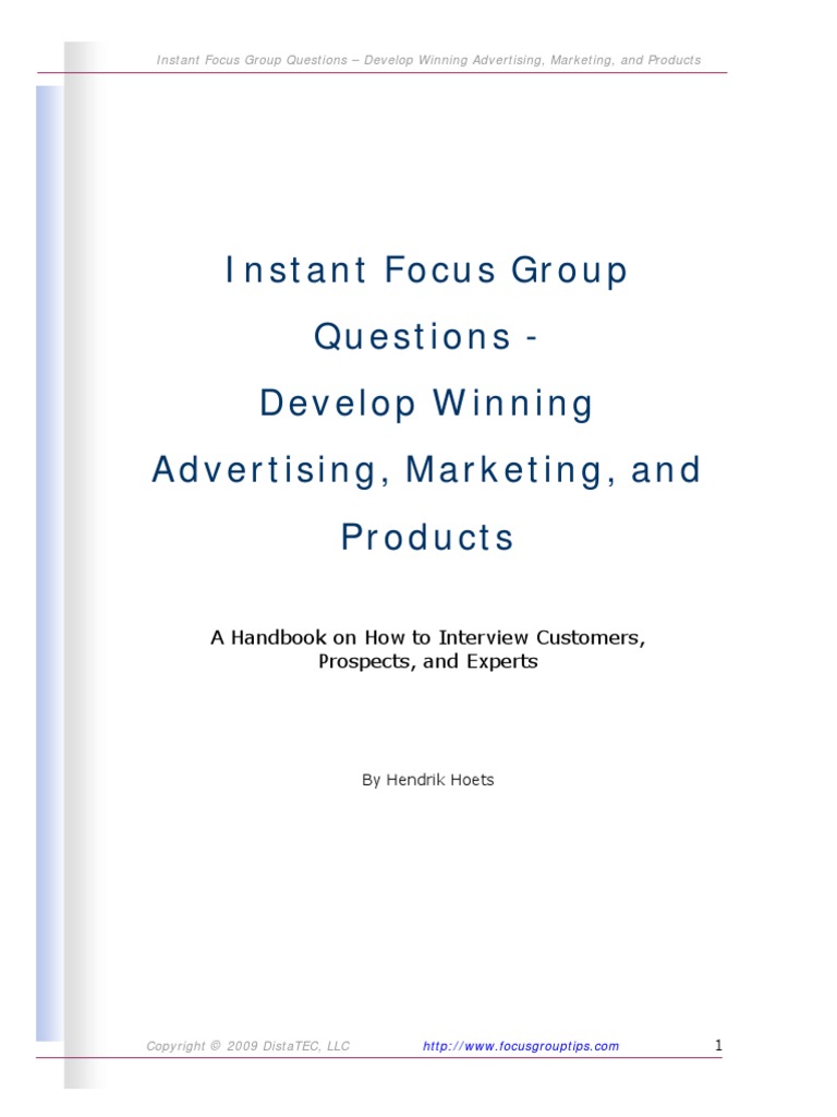 Instant Focus Group Questions PDF | PDF | Focus Group | Ethnography