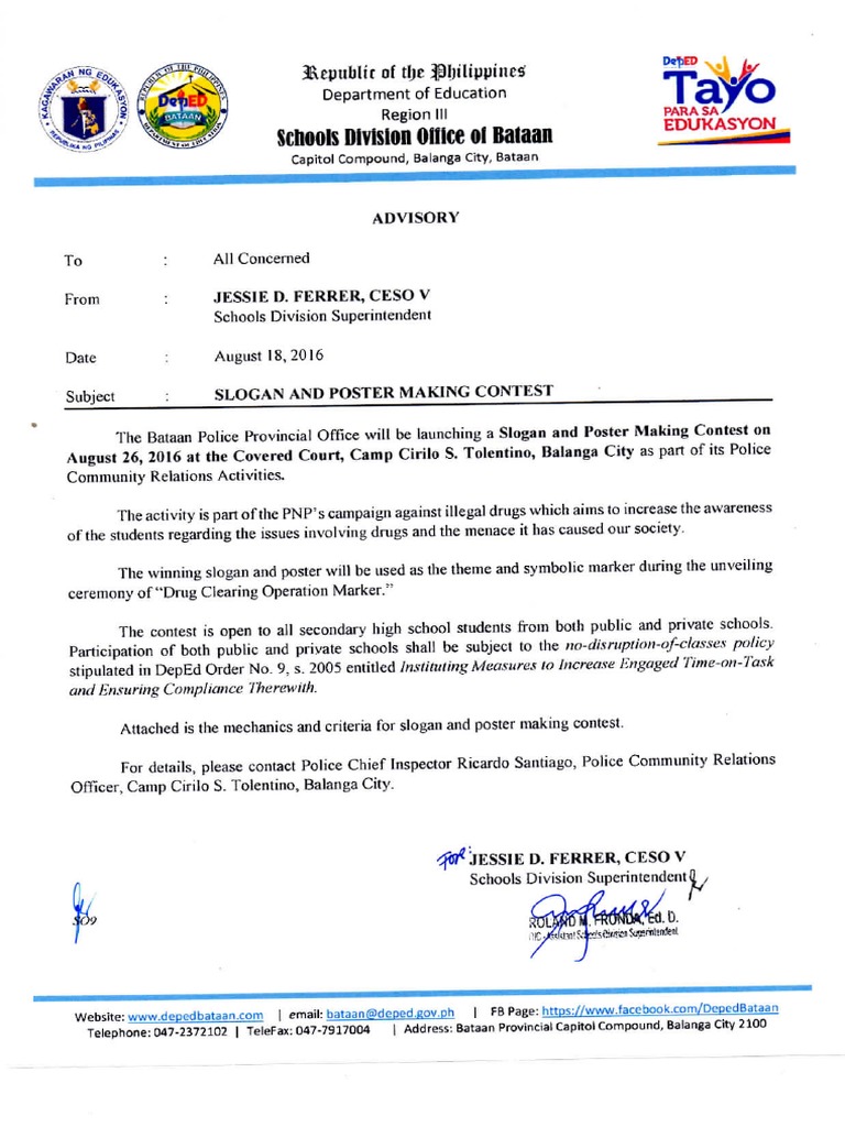 Slogan and Poster Making Contest