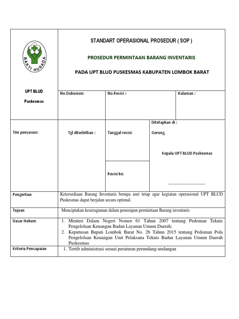 SOP Permintaan Barang Inventaris | PDF