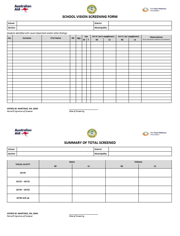 School Vision Screening Report | PDF