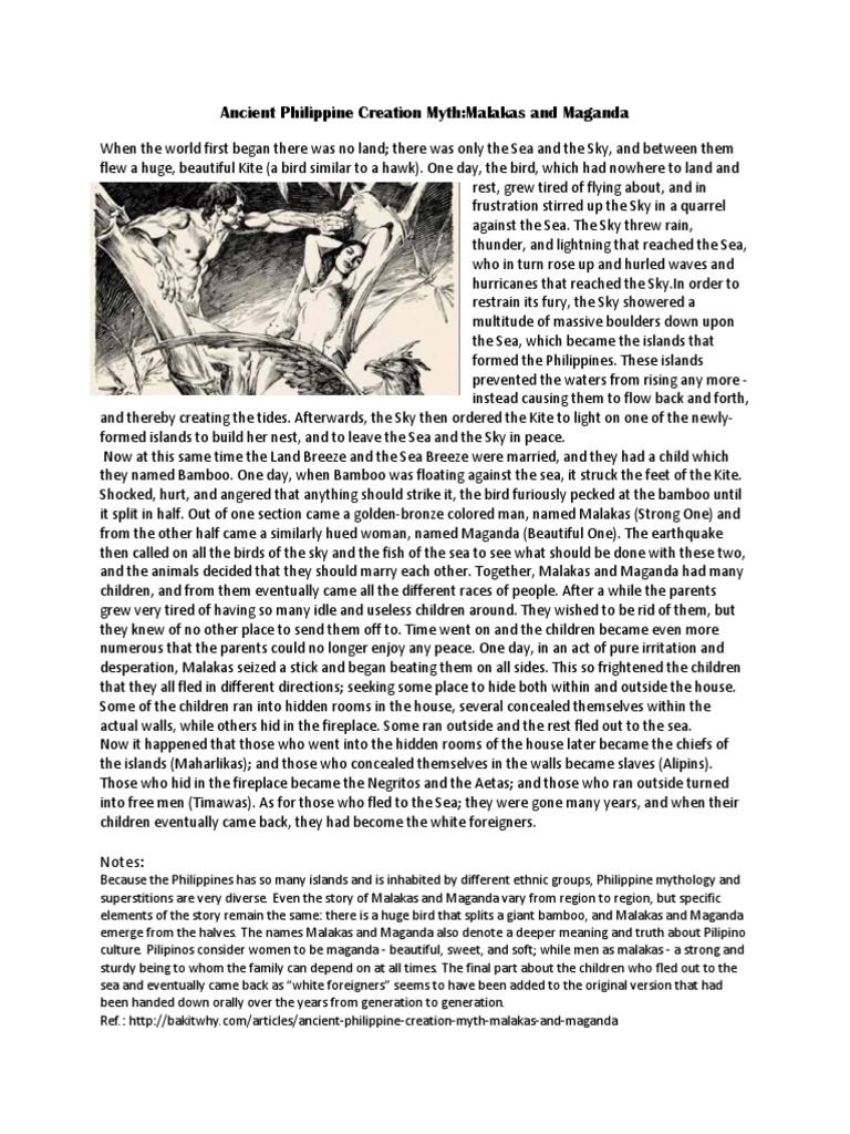 Malakas and Maganda: A Creation Myth | PDF | Sea | Sky
