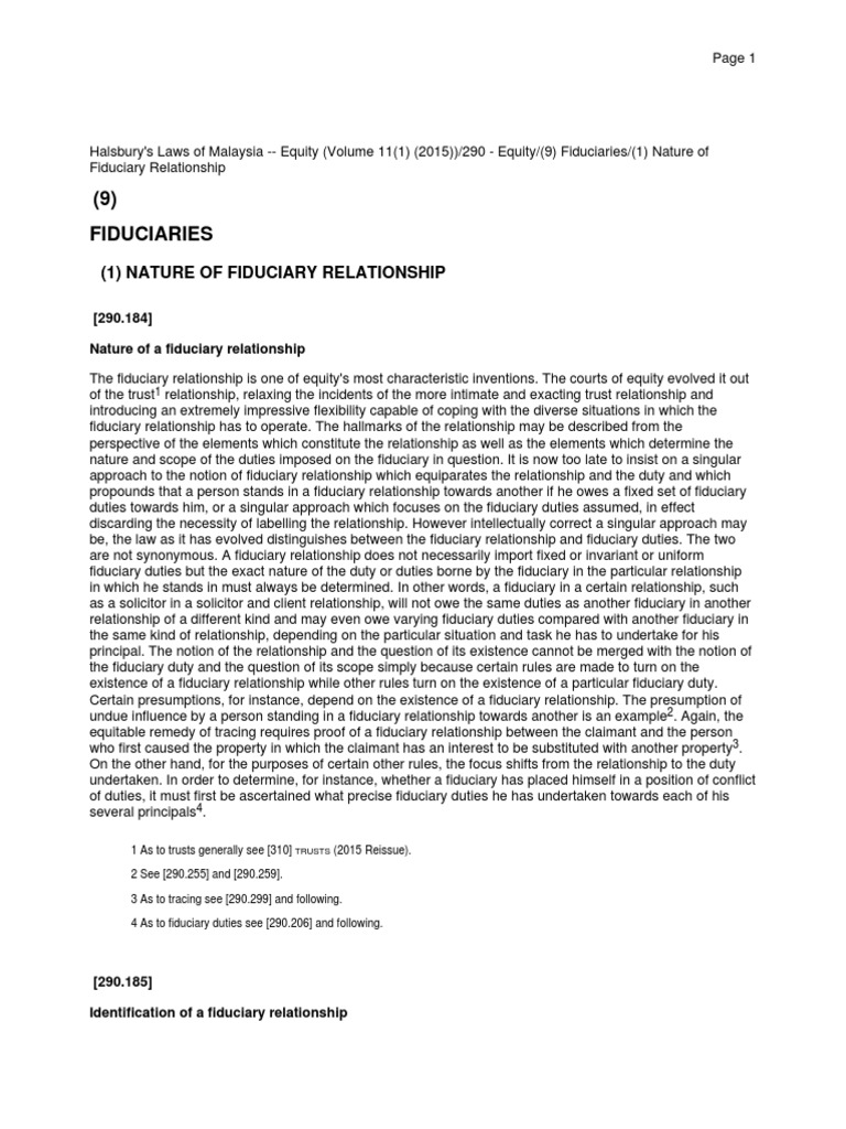 Understanding Fiduciary Relationships | PDF | Fiduciary | English Trust Law