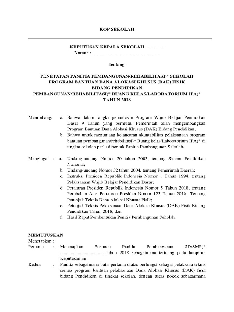 Contoh SK P2S | PDF