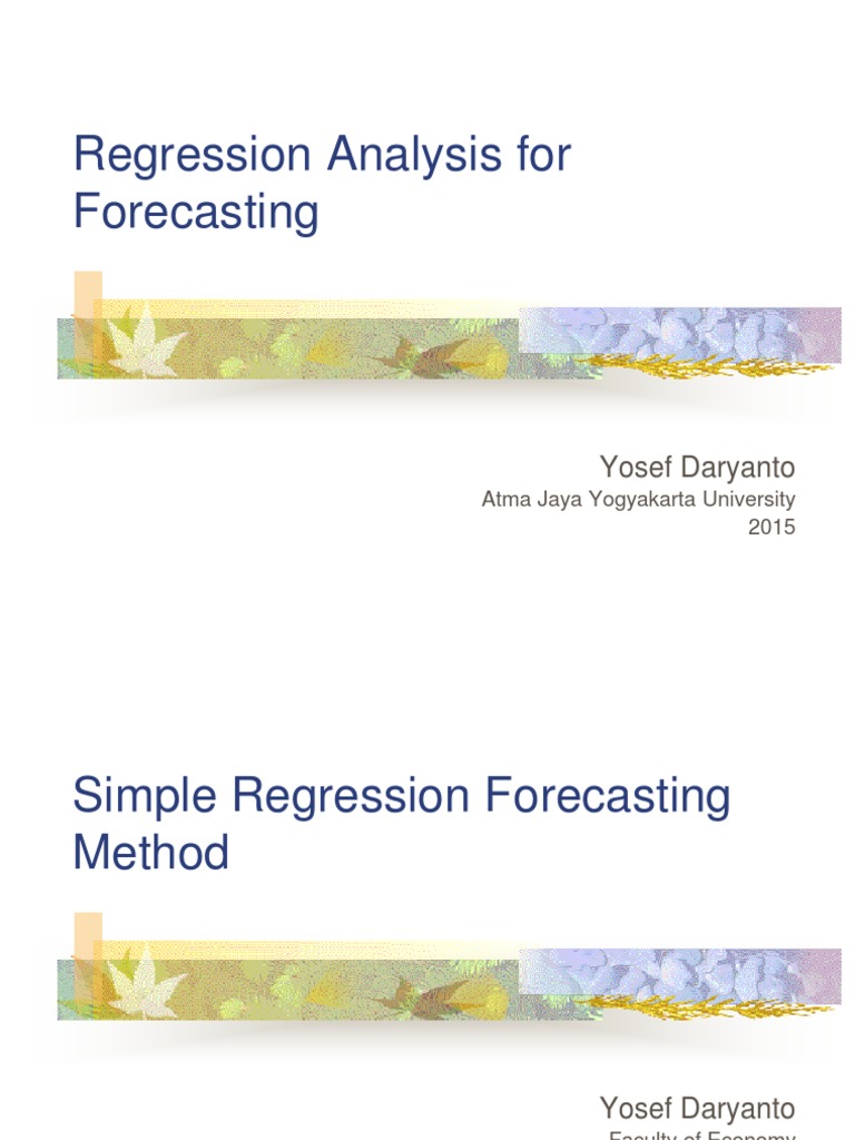 Regression Analysis For Forecasting: Yosef Daryanto | PDF | Correlation And Dependence ...