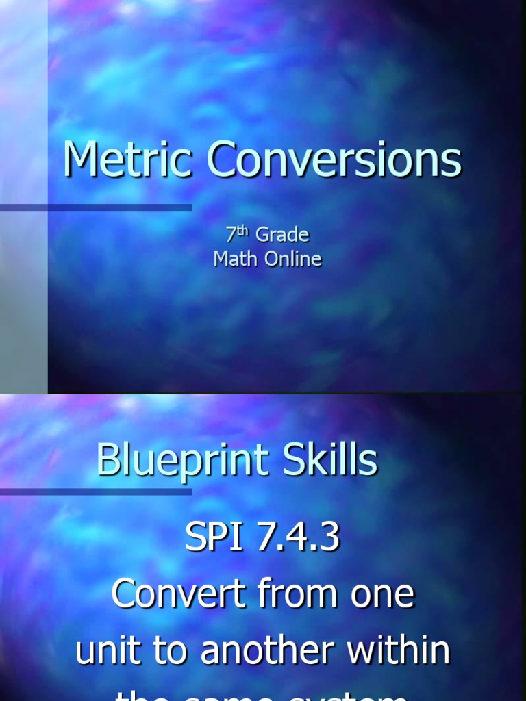 Metric Conversions: 7 Grade Math Online | PDF