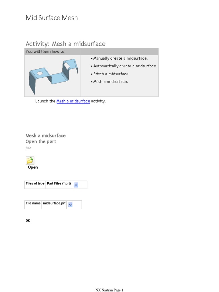 Mid Surface Mesh | PDF | Dialog Box | Finite Element Method