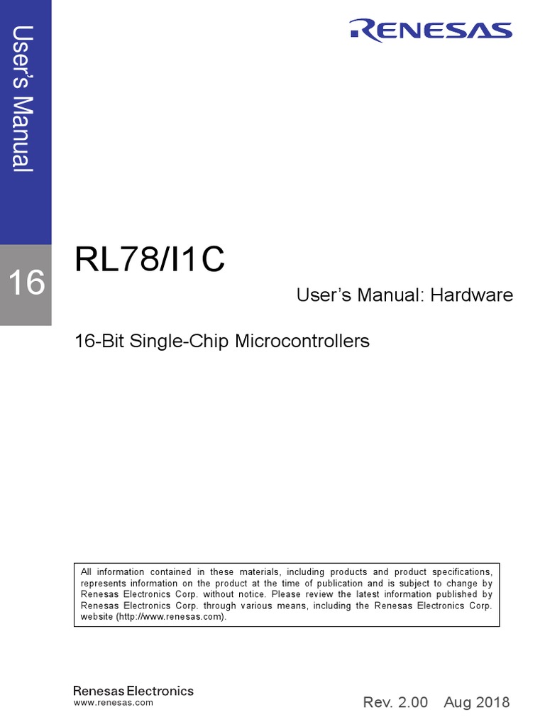 rl78 I1c | PDF | Reliability Engineering | Cmos