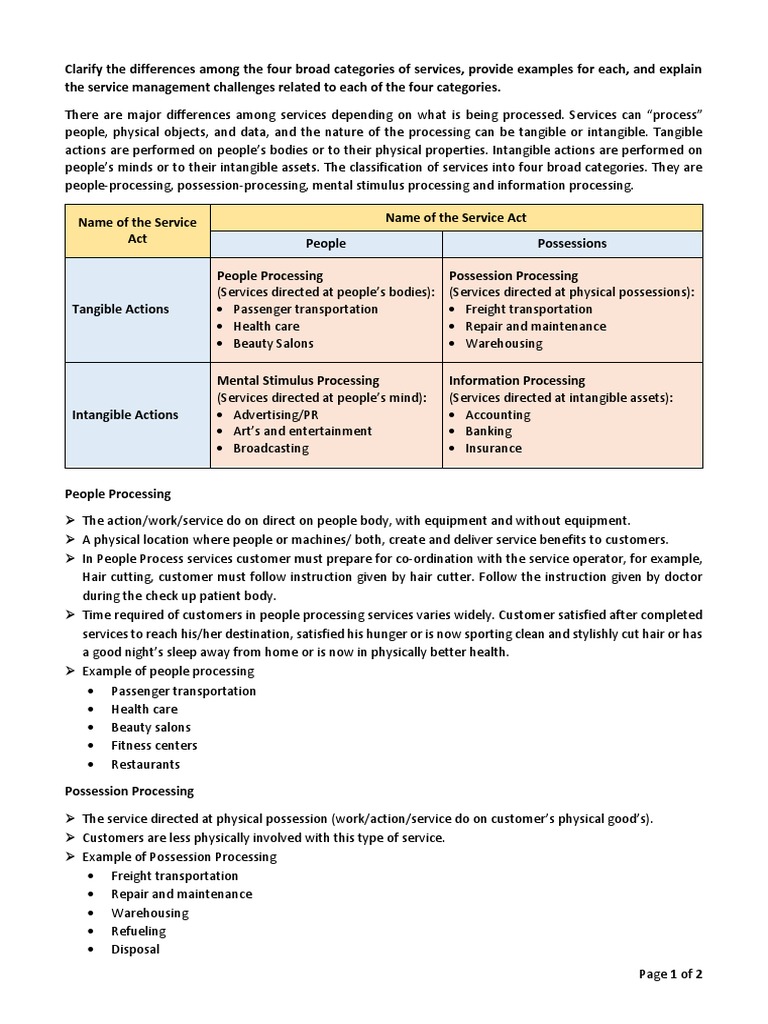 Four Categories of Services Explained | PDF | Mind | Health Care
