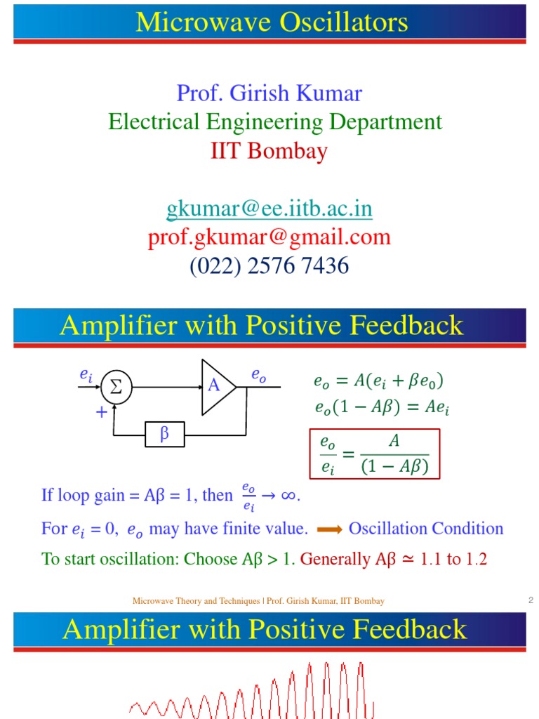 L41 L42 Microwave Oscillators | PDF | Electronic Oscillator | Amplifier