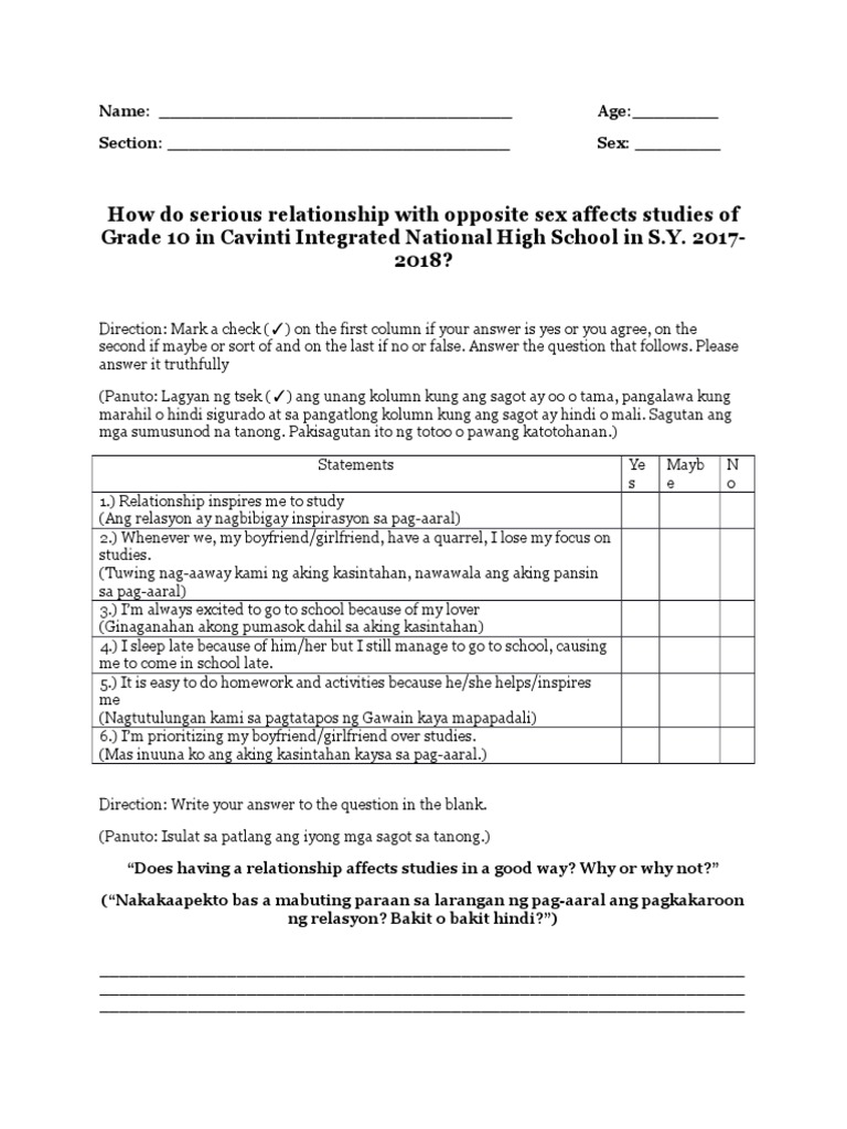 The Impact of Romantic Relationships on Academic Performance Among ...