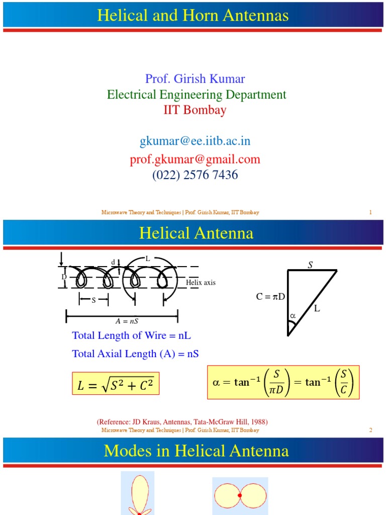 Helical and Horn Antenna Design Principles | PDF | Antenna (Radio ...