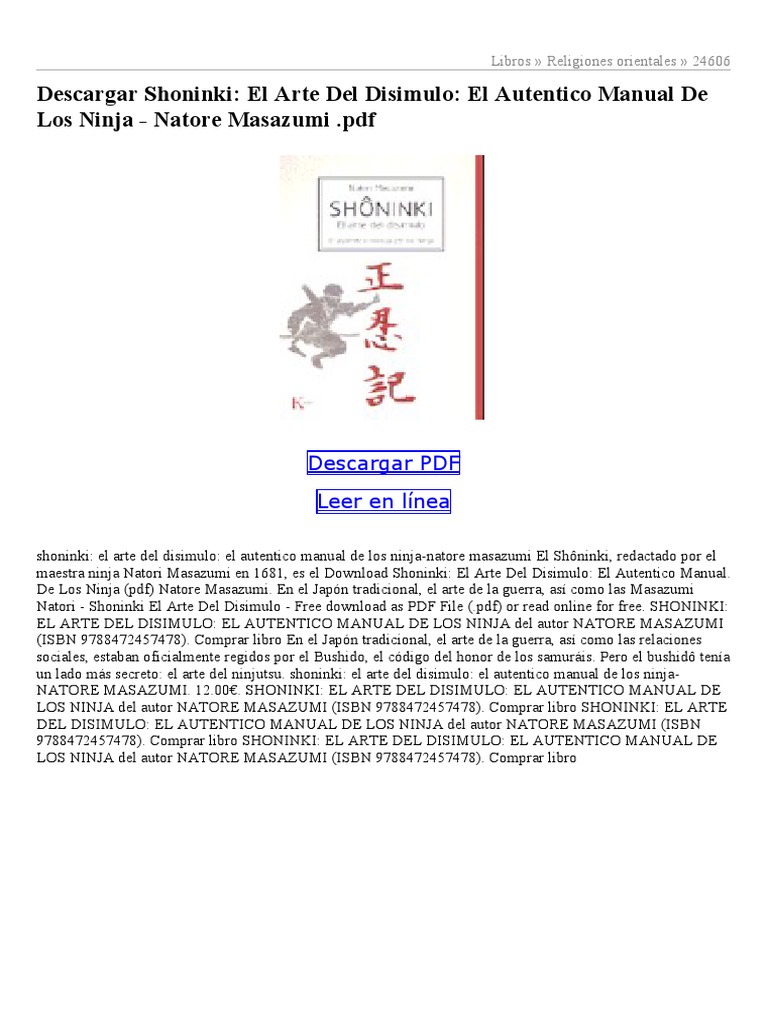 Shoninki: Manual Auténtico de Ninja | PDF