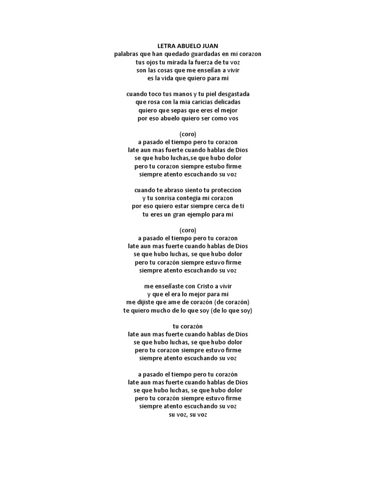 Letra Abuelo Juan | PDF
