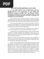 RA 11203 Reflection Paper | PDF | Rice | Tariff