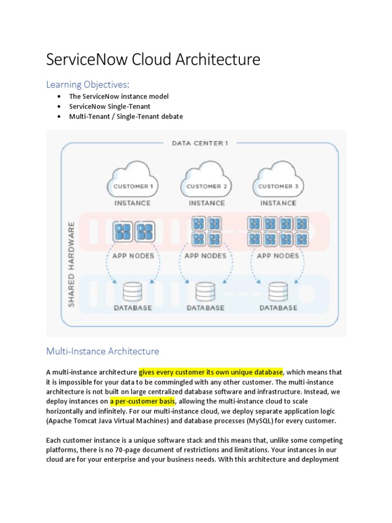 ServiceNow Cloud Architecture Guide | PDF | Software As A Service ...