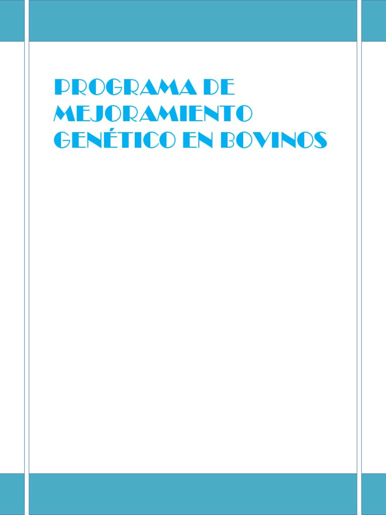 Programa de Mejoramiento Genetico | PDF | Heredabilidad | Vacas