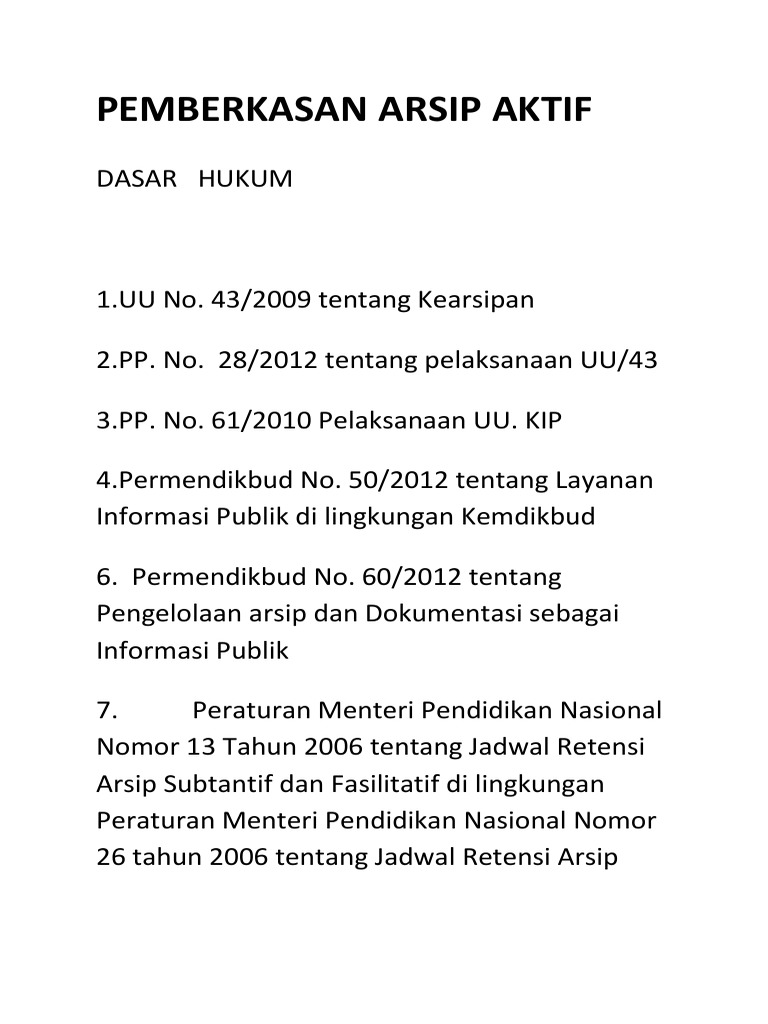 Pemberkasan Arsip Aktif | PDF