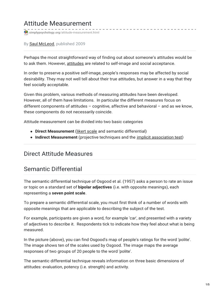 Attitude Measure | Download Free PDF | Attitude (Psychology) | Psychology