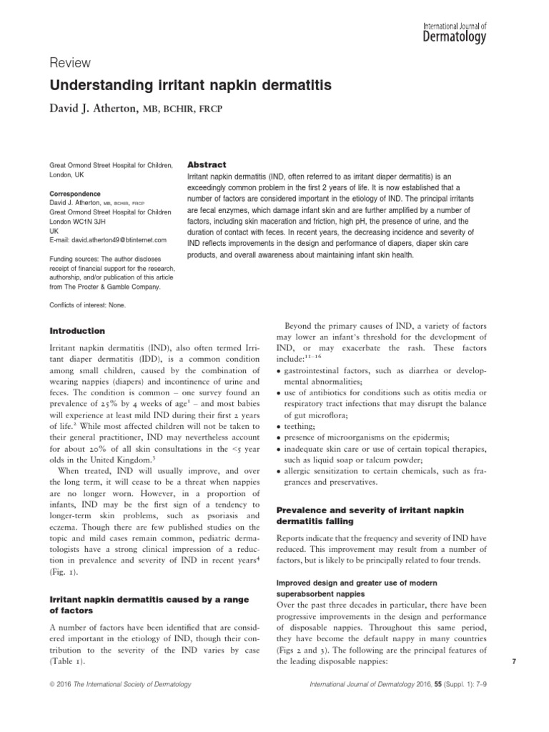 Understanding Irritant Napkin Dermatitis: Review | PDF | Medical ...