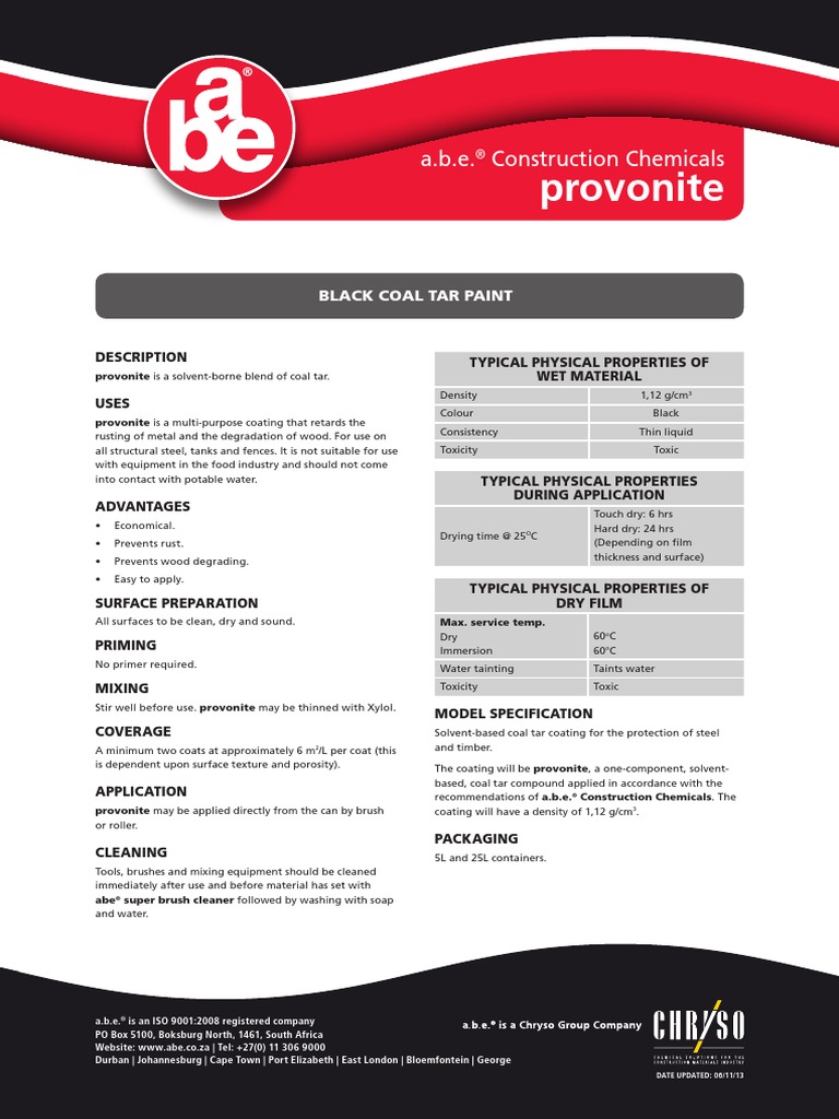Abe Construction Chemicals General Construction Ds Provonite | PDF ...