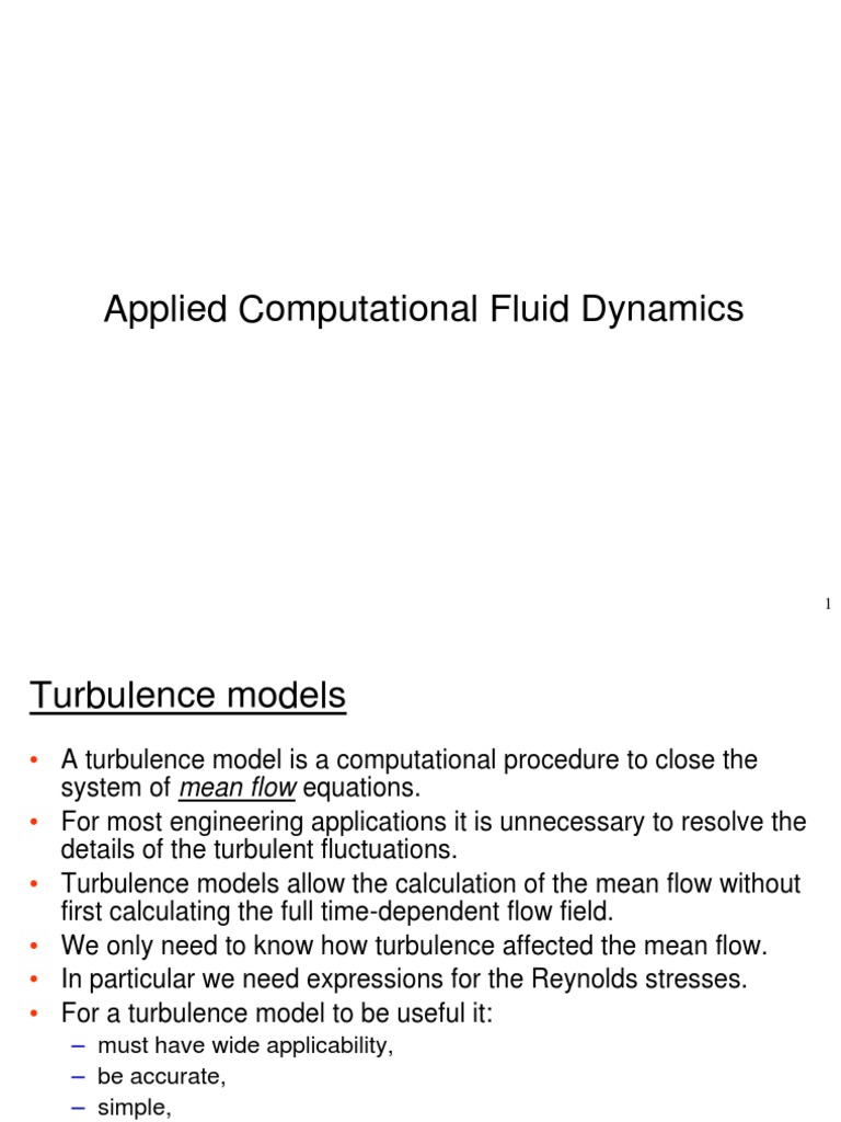 Applied Computational Fluid Dynamics | PDF | Turbulence | Fluid Dynamics