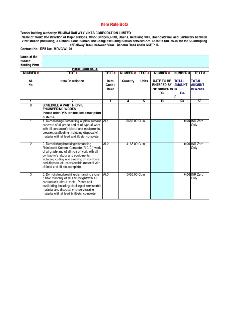 BOQ | Deep Foundation | Concrete | Free 30-day Trial | Scribd