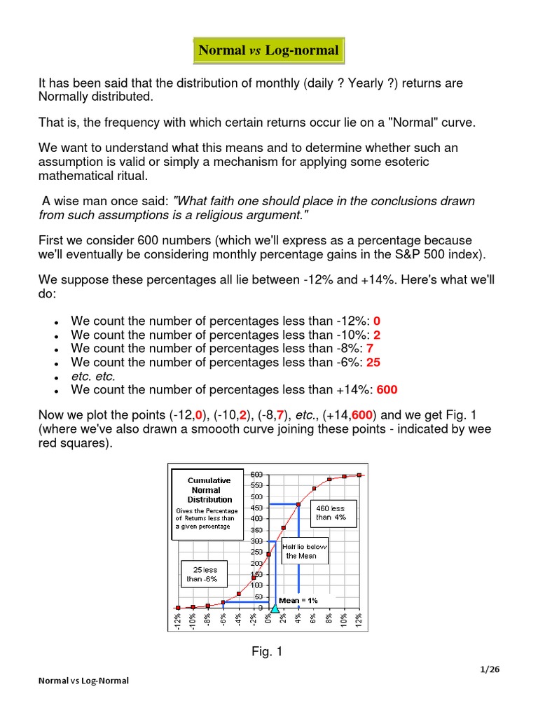 Normal To Log | PDF | Normal Distribution | Logarithm