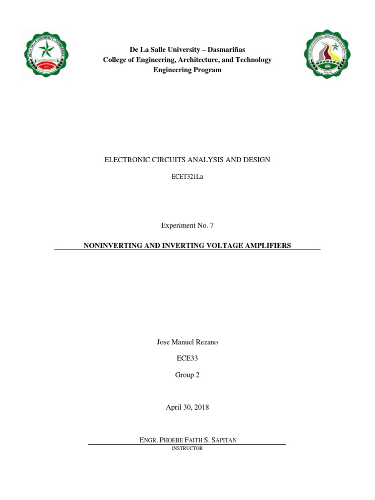 De La Salle University - Dasmariñas College of Engineering ...