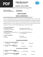 University of Lahore UOL Entry Test Sample Paper | PDF | Common Cold ...